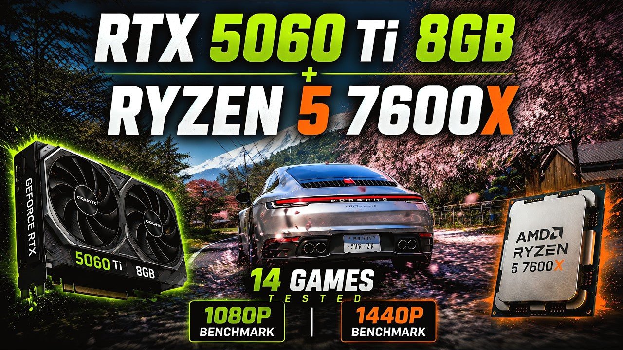 RTX 5060 Ti 8GB and Ryzen 5 7600X Gaming Performance Benchmark in 14 ...